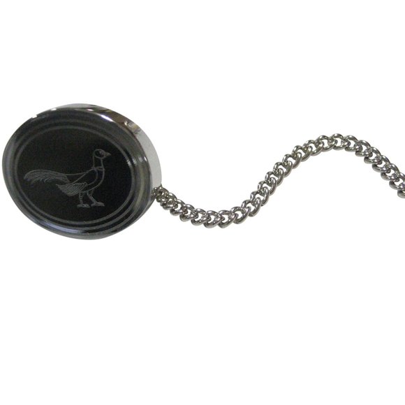 Kiola Designs | Accessories | Silver Toned Oval Etched Pheasant Bird ...